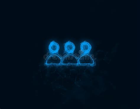 three people icon with plexus effect connected lines with dots