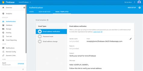 Firebase Email Templates Ionic 3 And Firebase Authentication Using