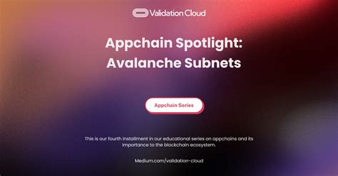 Appchain Spotlight Avalanche Subnets By Validation Cloud