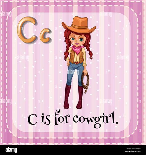Flashcard Letter C Is For Cowgirl Stock Vector Image And Art Alamy