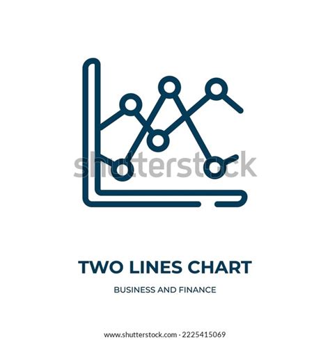 Two Lines Chart Icon Linear Vector Stock Vector Royalty Free