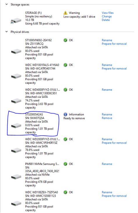 Windows Storage Spaces Rdatahoarder