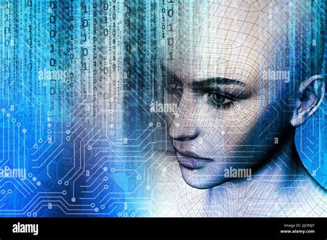 Binary Code And Humanoid Artificial Intelligence Concept Stock Photo Alamy