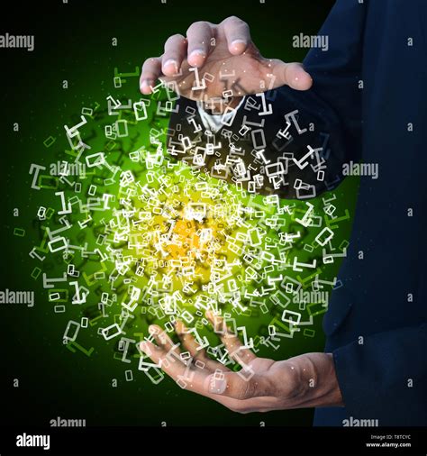 Man Showing The Binary Digits Stock Photo Alamy