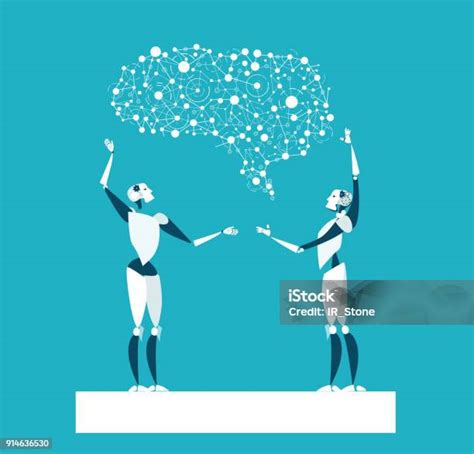 Rpa 로봇 진행 Automatisation 개념 그림입니다 두 로봇 인공 두뇌를 모델링 개념에 대한 스톡 벡터 아트 및 기타 이미지 개념 개념과 주제 경쟁 Istock