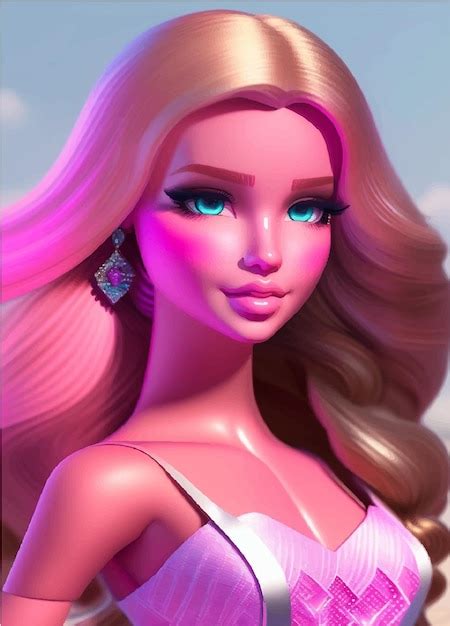 Premium Ai Image Barbie In Pink Background
