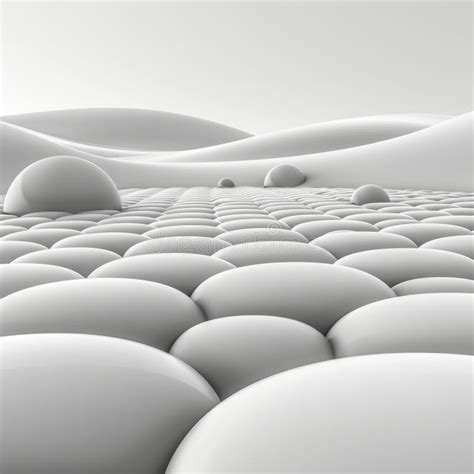 Abstract White Landscape Seamless Tileable Terrain Of Soft Round Organic Shapes 3d Render