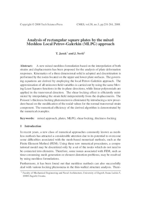 Pdf Analysis Of Rectangular Square Plates By The Mixed Meshless Local