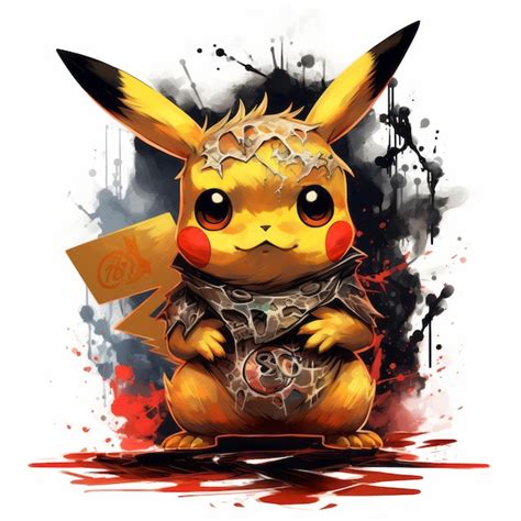 Premium AI Image Electrifyingly Bold Pikachu Tattoo Without Background