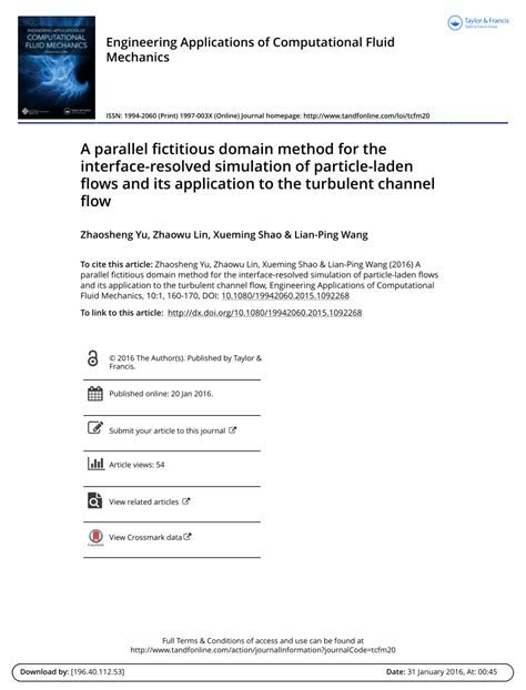 Pdf A Parallel Fictitious Domain Method For The Interface Resolved