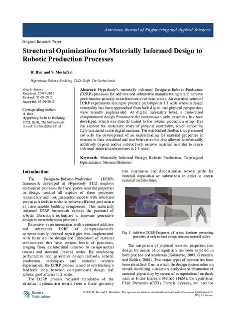 Pdf Structural Optimization For Materially Informed Design To Robotic Production Processes