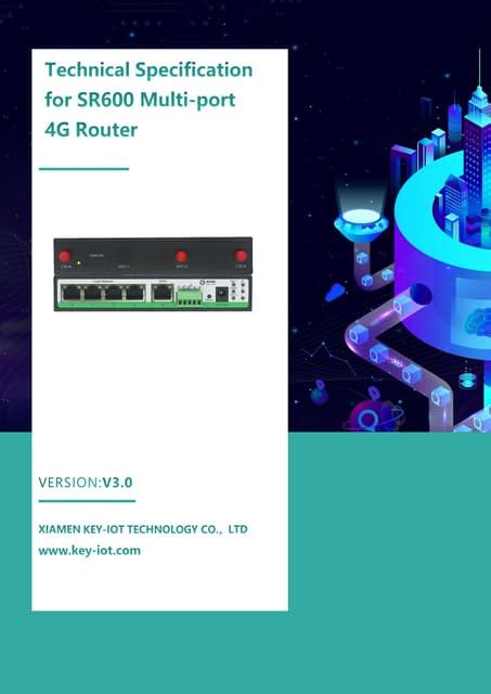 Technical Specification For Sr600 Multi Port 4g Router V3 0 Pdf