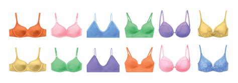 Colorful Bra Realistic Set Vector Art At Vecteezy