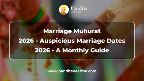 Marriage Muhurat 2026 Auspicious Hindu Wedding Dates Month Wise