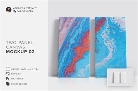 2 Panels Canvas Ratio 1x2 Mockup Filtergrade