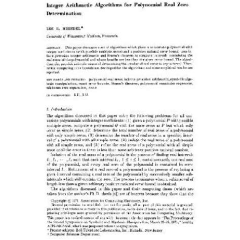 خرید و قیمت دانلود کتاب Integer Arithmetic Algorithms For Polynomial