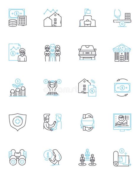 Digital Enterprise Linear Icons Set Innovation Transformation