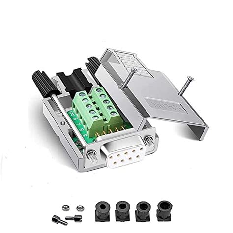 Penglin Db9 Breakout Connector Solderless Metal Shell Rs232 D Sub Serial To 9 Pin Port Terminal