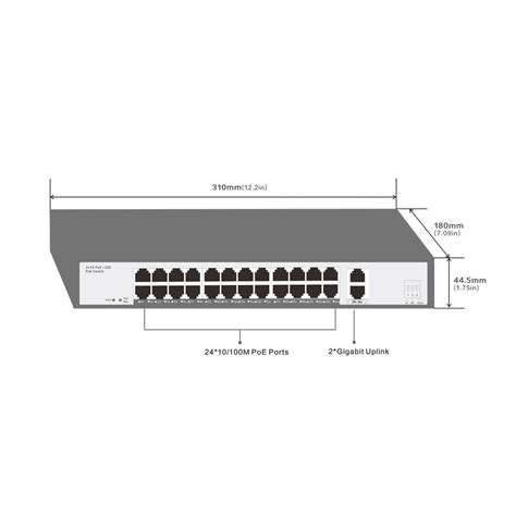 24 Port AI PoE Switch With 2 Gigabit RJ45 And 1SFP Uplink