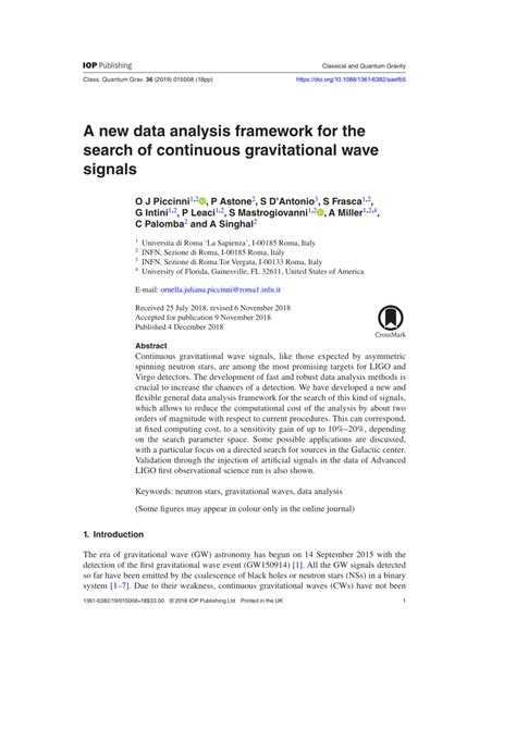A New Data Analysis Framework For The Search Of Continuous