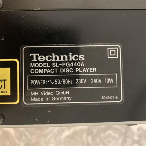 Technics Separates SL PG440 CD Player Complete With Depop