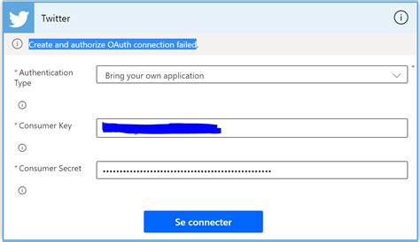 Connecting To The Twitter Api To Use In A Logic App Gives Create And Authorize Oauth Connection