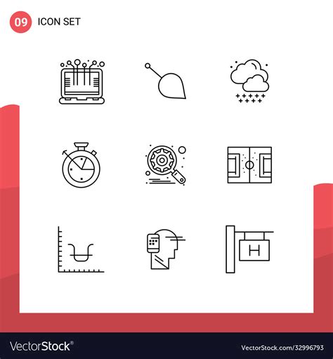 9 User Interface Outline Pack Modern Signs And Vector Image