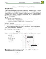 Lesson Systems Of Nonlinear Equations Pdf PRE CALCULUS STEM FEU Senior High School