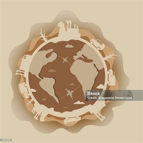행성 대기 오염 더러운 생산 쓰레기 및 연기 공장 하늘에 독스스모그 죽은 지구 자연 환경 위험 석탄 화력 발전소 이산화탄소 배출 행성에 대한 스톡 벡터 아트 및 기타 이미지