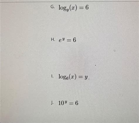 Solved Match The Following Logarithmic Or Exponential Chegg