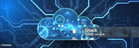 Cloud Computing Concept Abstract Connection Technology Background Hand Drawn Vector Stock