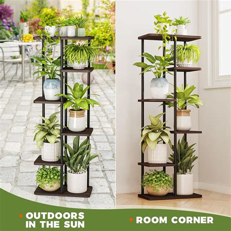 Bamworld Soporte Alto Para Plantas De Interior De 6 Niveles Estante De