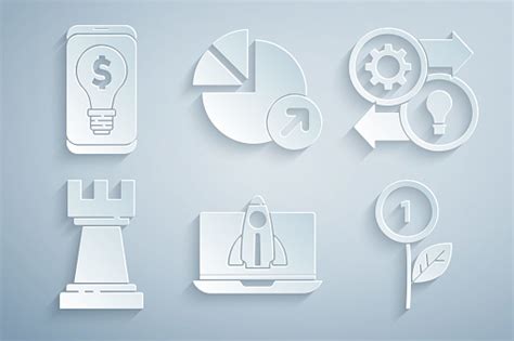 시작 프로젝트 개념 인적 자원 체스 달러 공장 재무 성장 및 달러 모바일 아이콘으로 전구를 설정합니다 벡터 3차원 형태에 대한