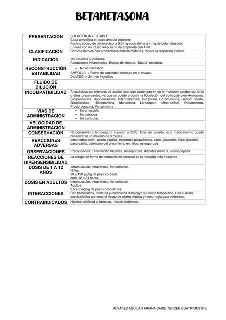 Betametasona Ariana Saide Alvarez Aguilar Udocz