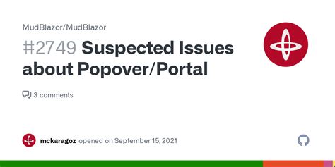 Suspected Issues About Popoverportal · Issue 2749 · Mudblazormudblazor · Github