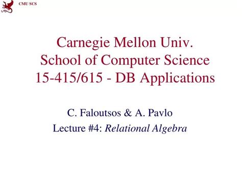 ppt carnegie mellon univ school of computer science 15 415 615 db