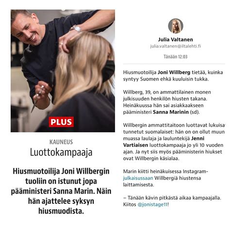 Joni Willberg Noin Kuukausi Sitten Iltalehti Julkaisi Facebook