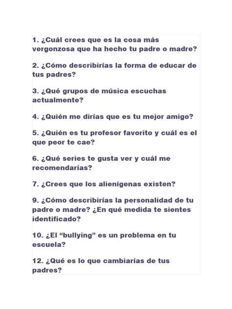 Preguntas Para Adolescentes Pdf Preguntas Para Adolescentes Pdf