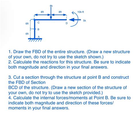 Solved Draw The FBD Of The Entire Structure Draw A New