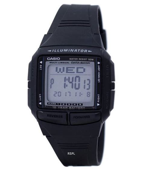 Casio Illuminator Multi Lingual Databank Dual Time Digital Db 36 1av Db36 1av Mens Watch