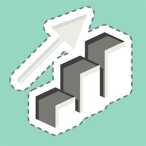 Sticker Line Cut Bar Chart Related To 3d Visualization Symbol Simple Design Editable Simple
