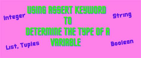 2 Approaches To Using Assert To Validate The Type Of Variable Askpython