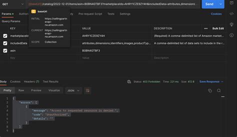 Postman Getcatalogitem Access To Requested Resource Is Denied Stack Overflow