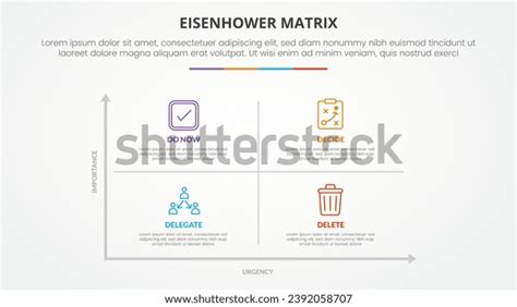 Eisenhower Matrix Template Infographic Concept Slide Stock Vector