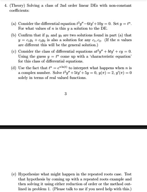 theory solving class of 2nd order linear des with non constant