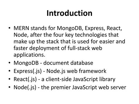 Introduction To Mern Stack Pptx