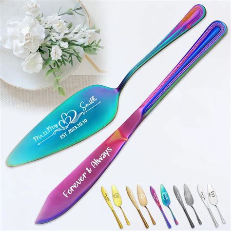 Personalized Cake Cutting Set For Weddingfree Engraved