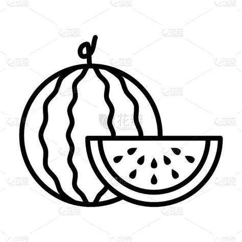 西瓜图标设计矢量模板插图符号和符号eps 10在白色背景