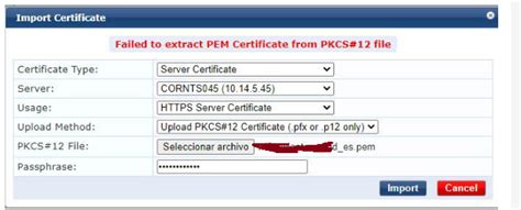 Error Import Pem Certificate Security