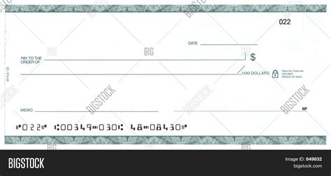 Blank Check Fake Image Photo Free Trial Bigstock